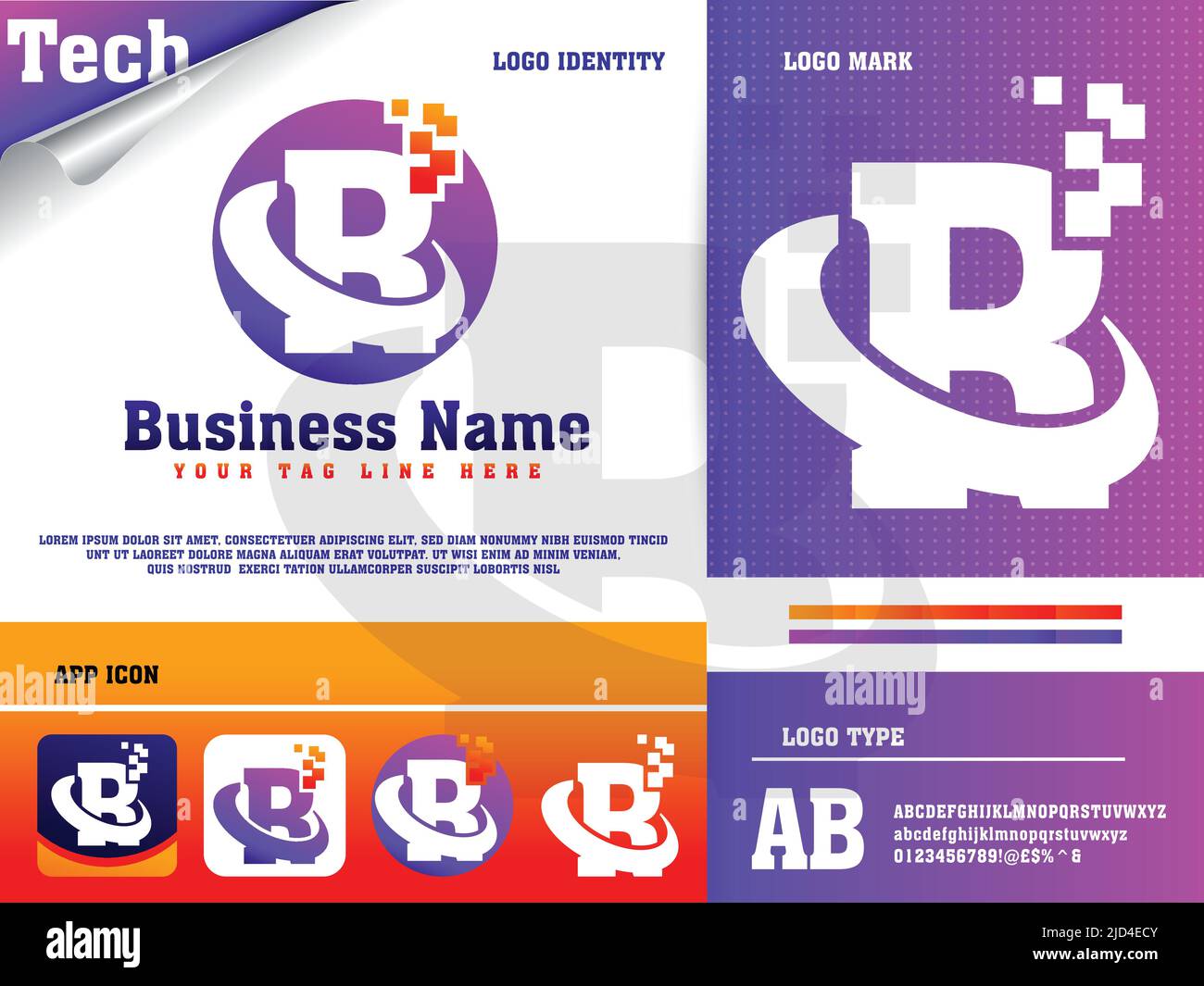 Tech Letter R Logo Design Template Stock Vector Image & Art - Alamy