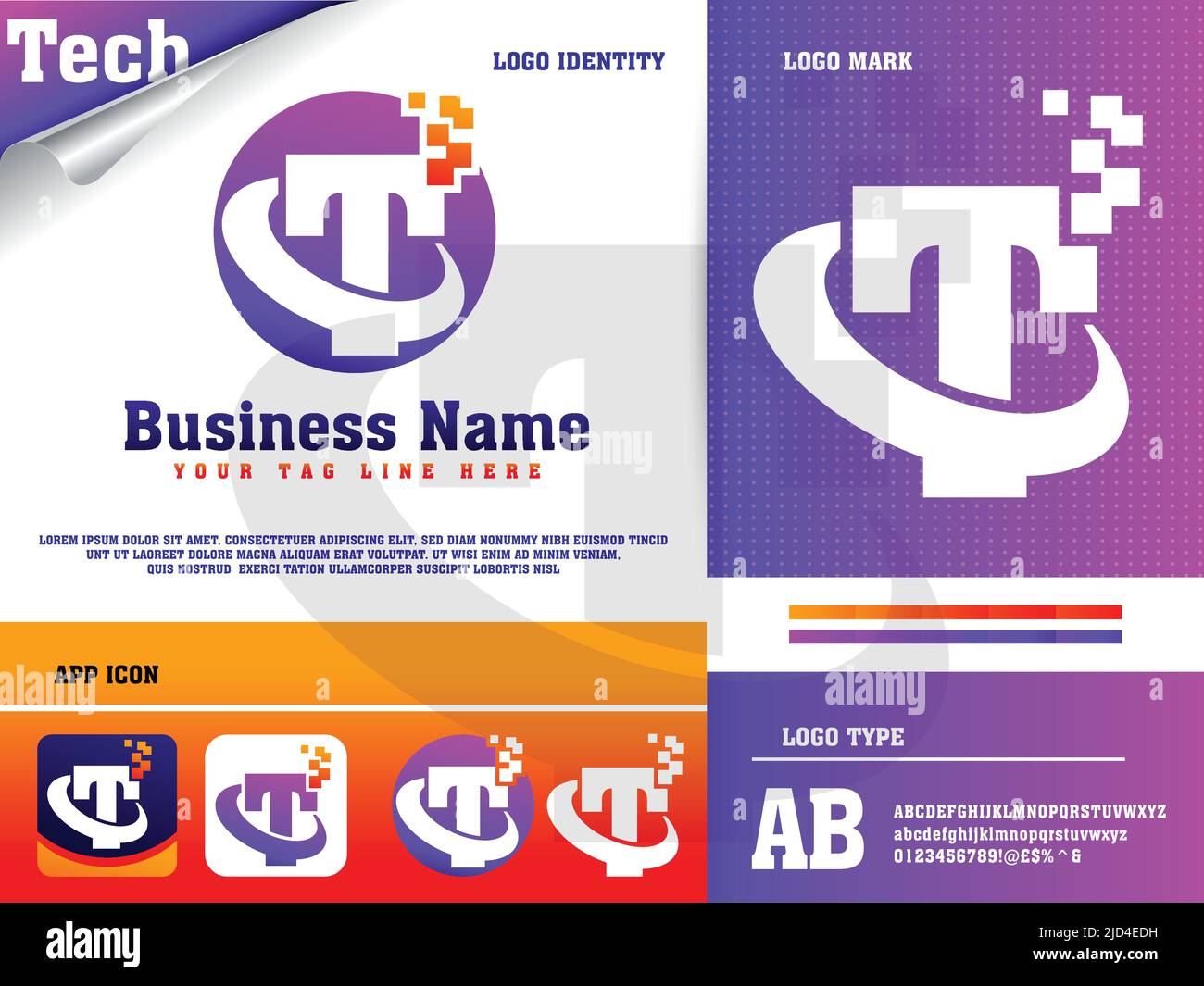 Tech Letter T Logo Design Template Stock Vector Image & Art - Alamy