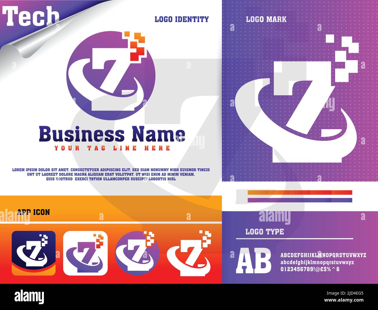 Tech Letter Z Logo Design Template Stock Vector Image & Art - Alamy