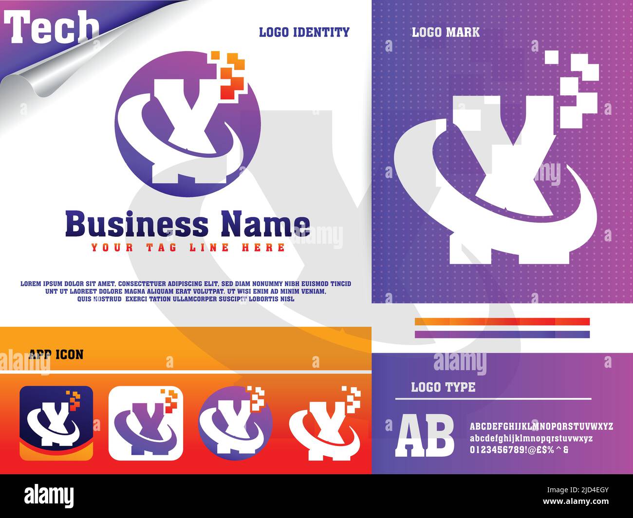 Tech Letter X Logo Design Template Stock Vector Image & Art - Alamy