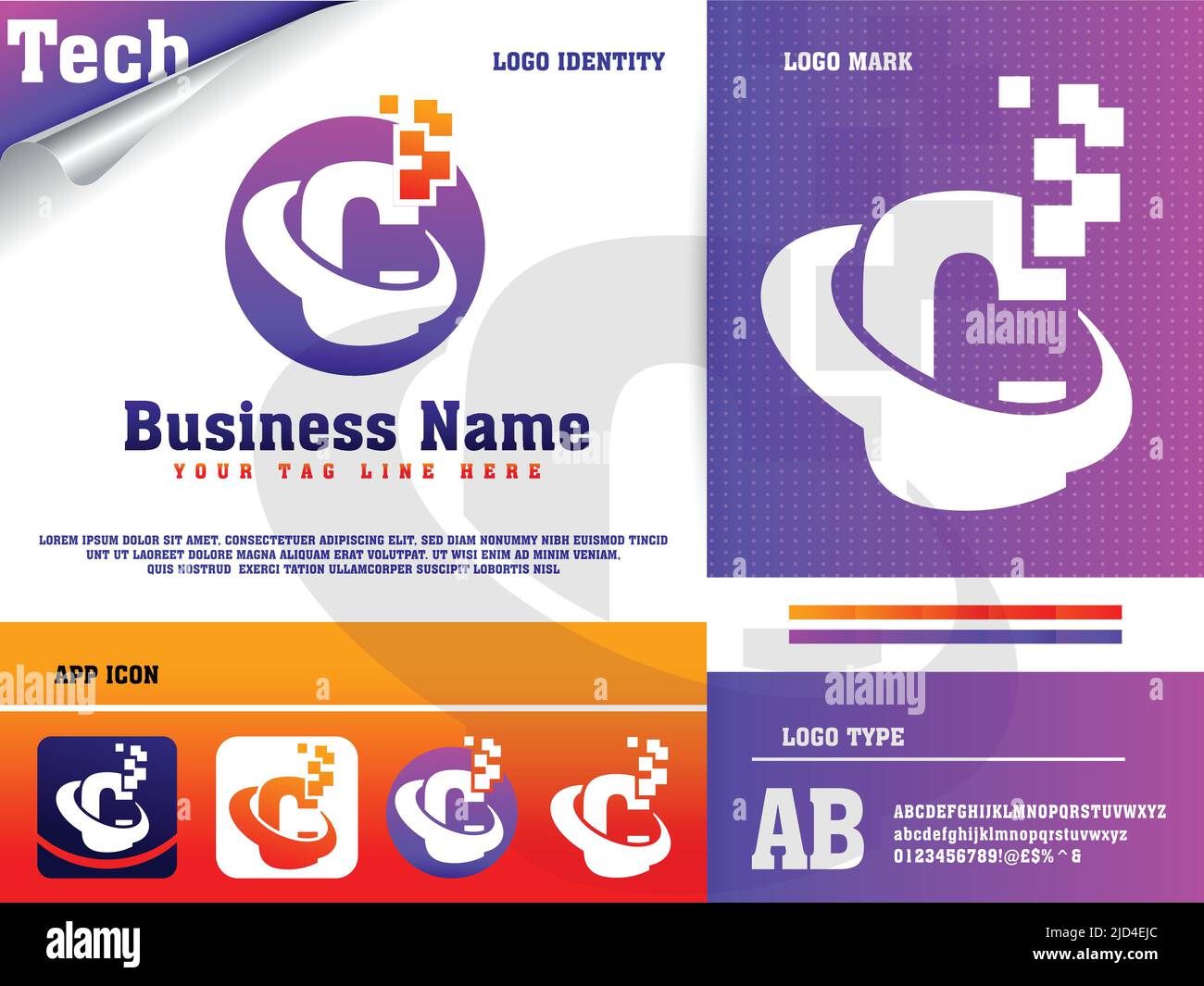 Tech Letter C Logo Design Template Stock Vector Image & Art - Alamy