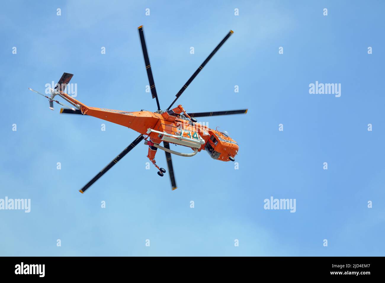 Athens, Greece, June 4, 2022: A firefighting Erickson S-64 Aircrane ...