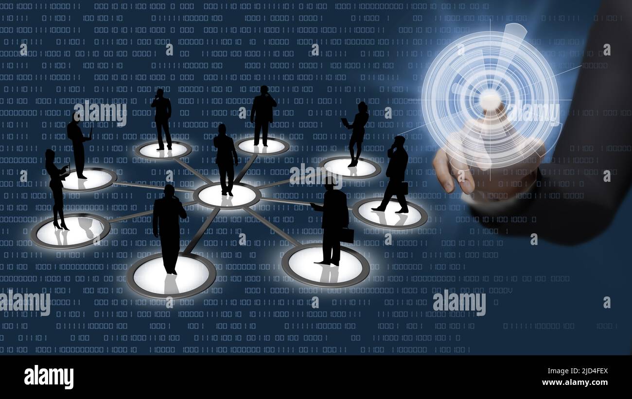 3D illustration. Digital world background. Sequence of zero and one ...