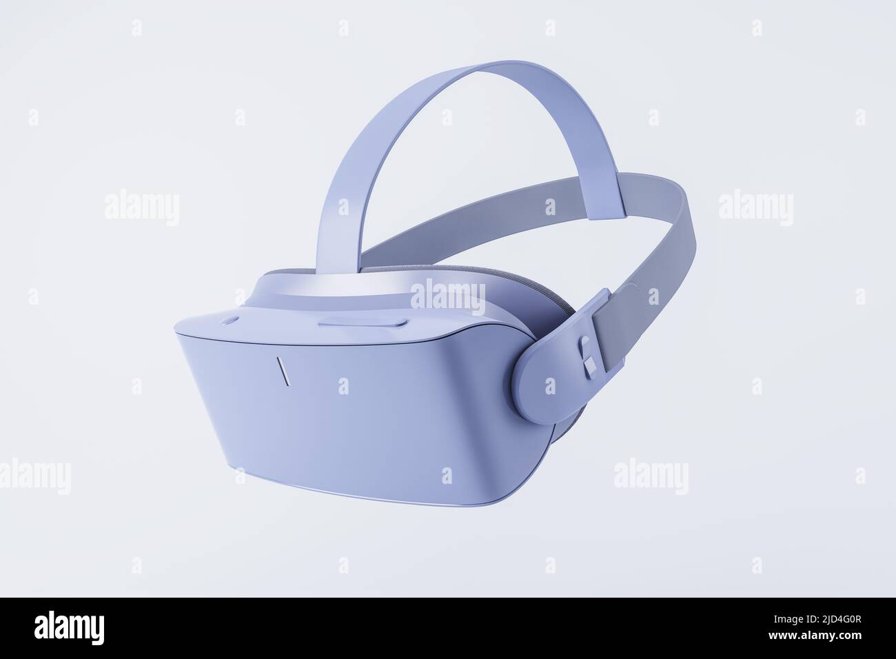 Virtual reality concept with side view on modern purple VR headset on ...