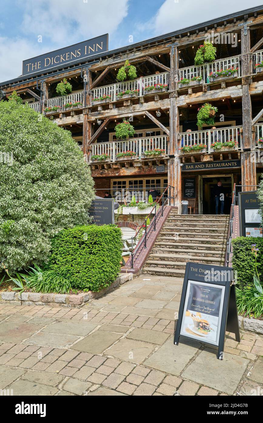 The Dickens Inn beside the marina at St Katharine's Docks, London ...