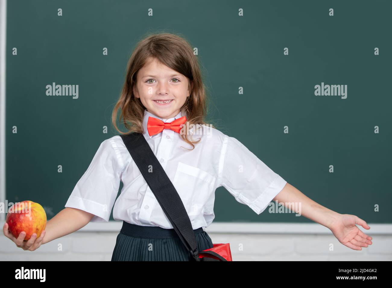 Little school girl student learning in class, study english language at ...