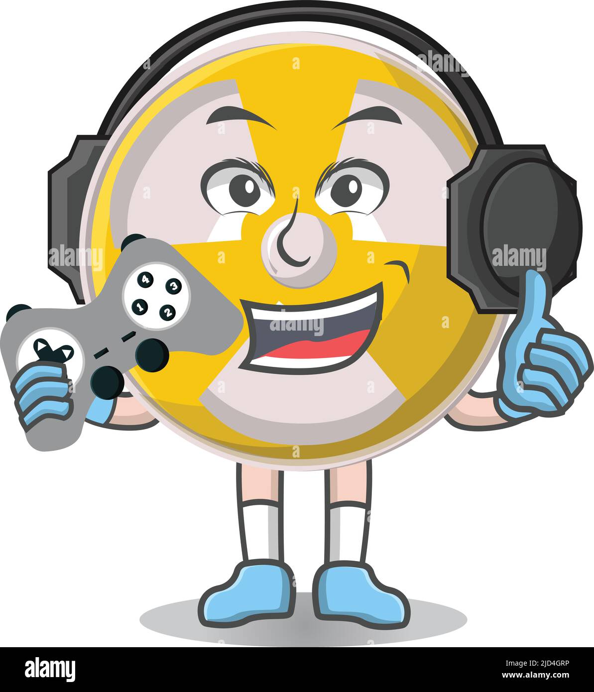 Radioactive cute gamer play game design character, design vector ...