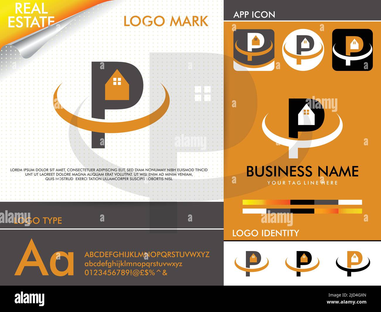Real Estate Letter P Logo Design Vector Template Stock Vector Image ...