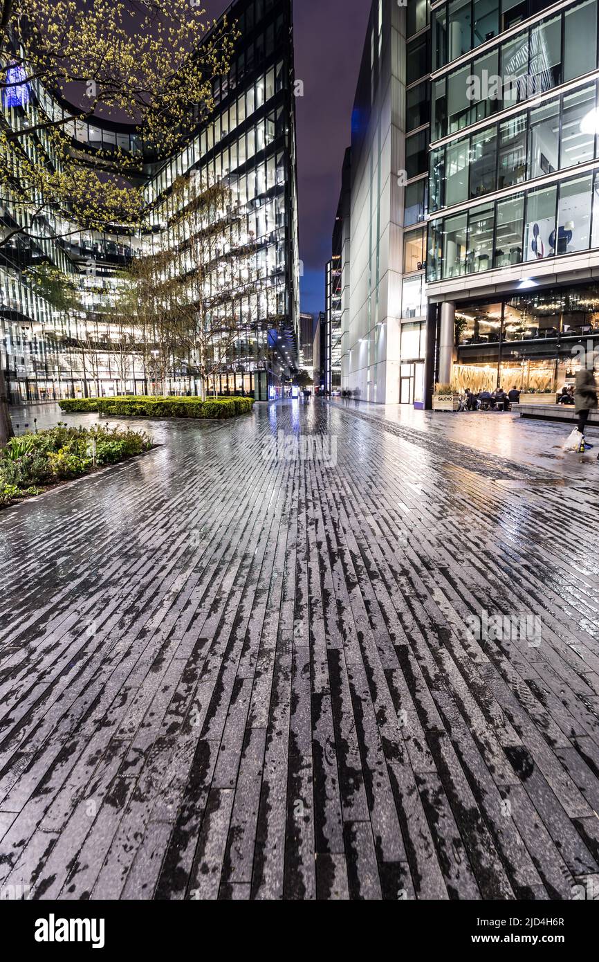 London modern architecture at night London England Europe Stock Photo ...