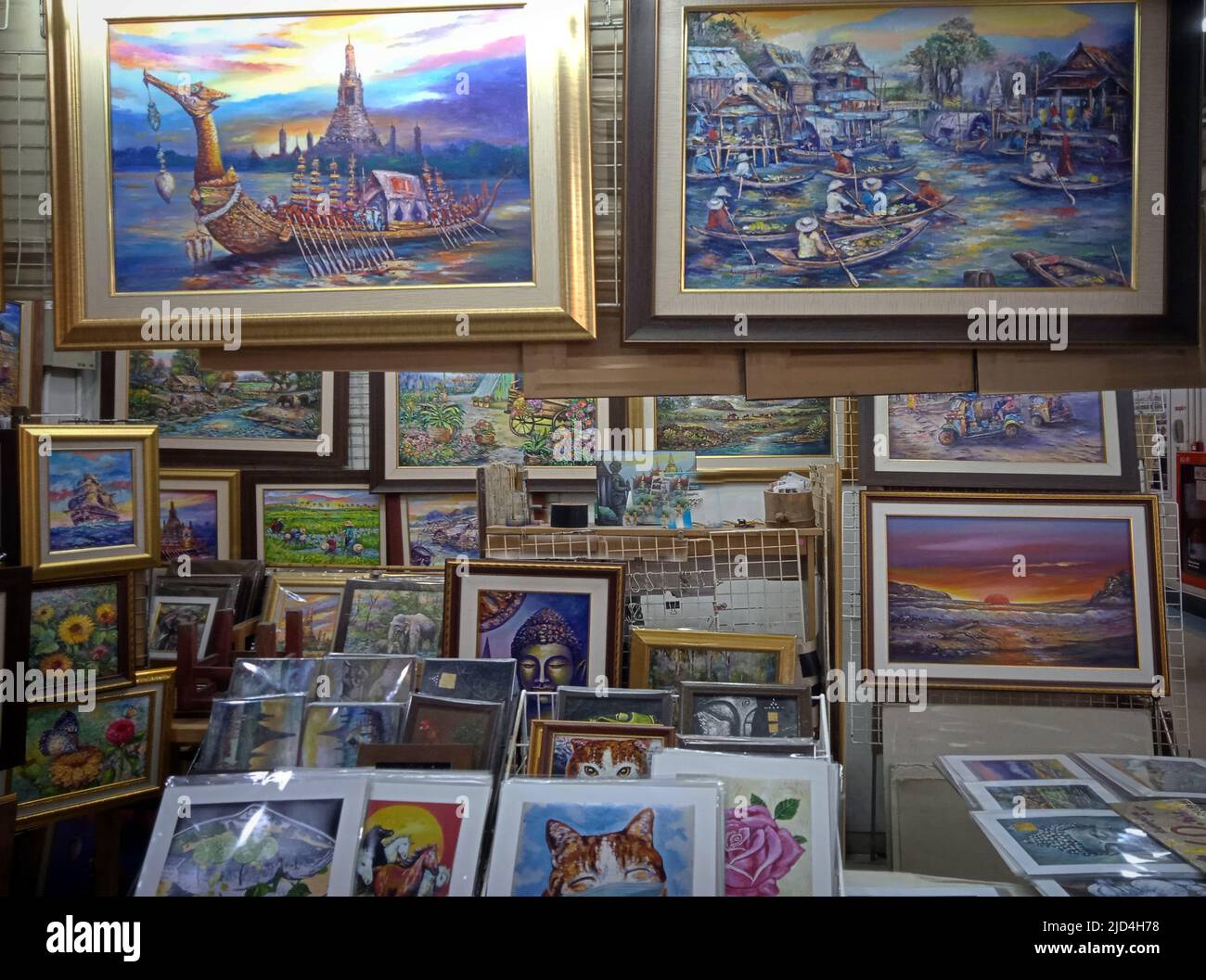 Many oil paintings are collected at the gallery Stock Photo - Alamy