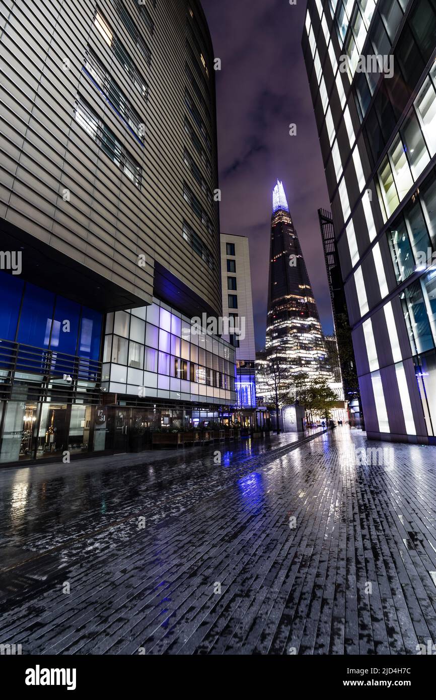 London modern architecture at night London England Europe Stock Photo ...