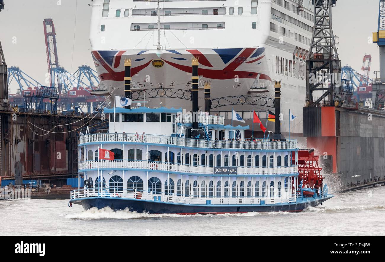 Hamburg, Germany. 17th June, 2022. The harbor cruise ship Louisana Star ...