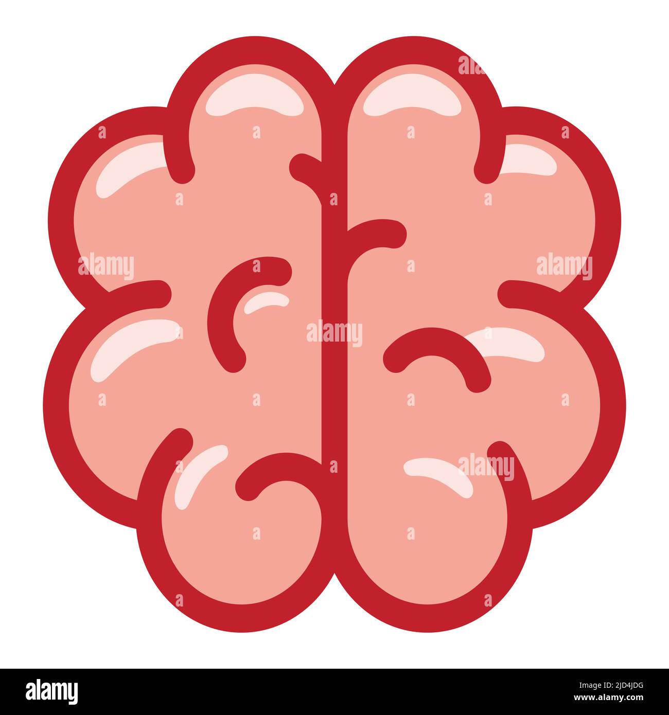 human brain flat design illustration isolated cartoon Stock Vector ...