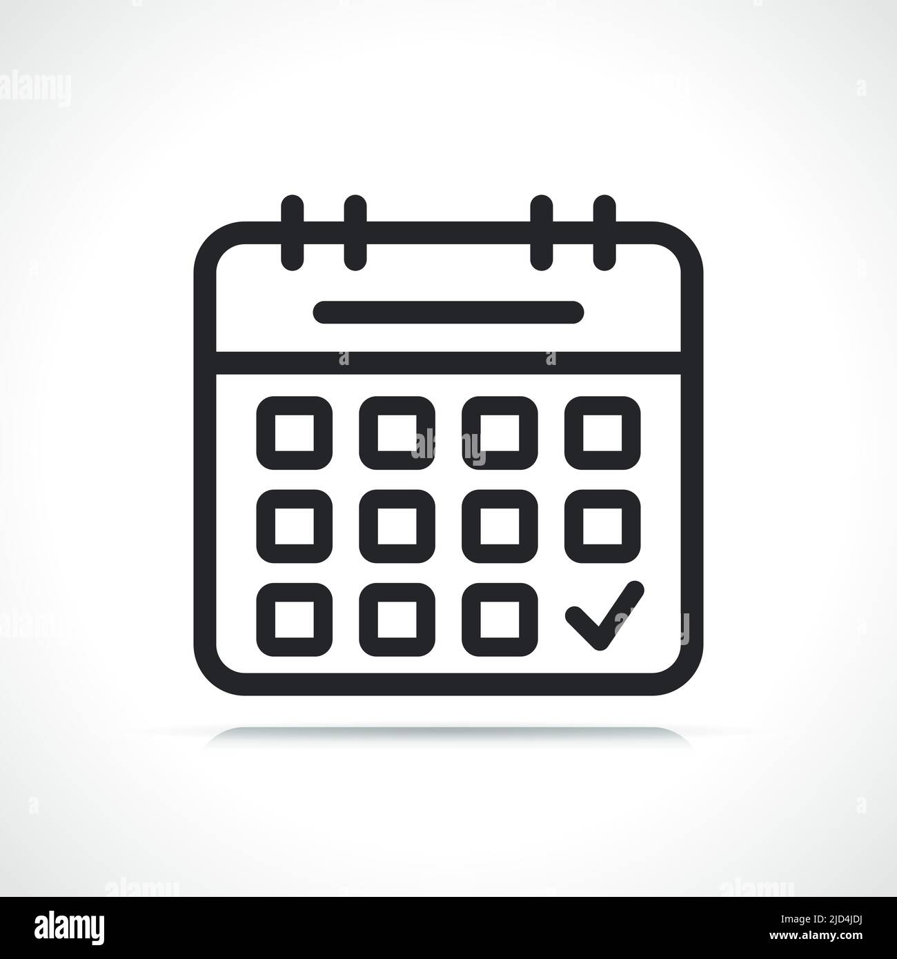 calendar or reminder thin line icon illustration Stock Vector Image ...