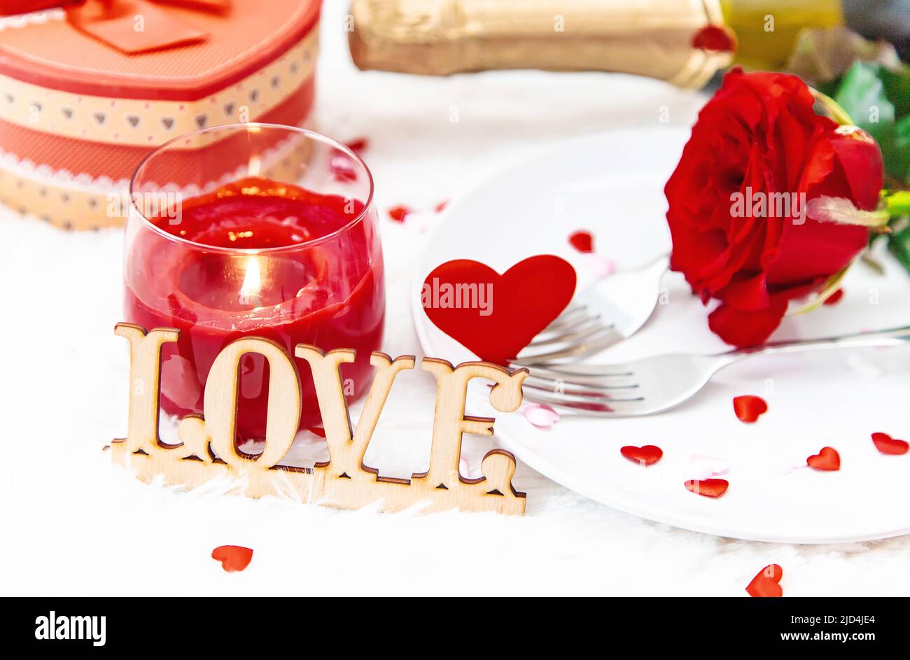 Valentine's Day. Beautiful background greeting card with a rose ...