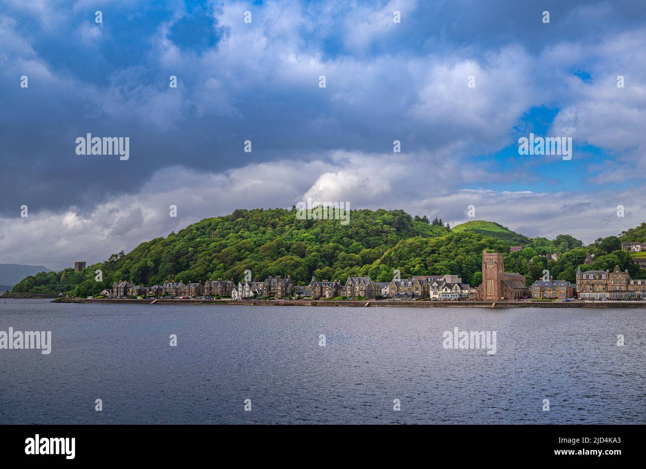 Onboard the ferry from Oban to the Isle of Mull - Looking back to the ...