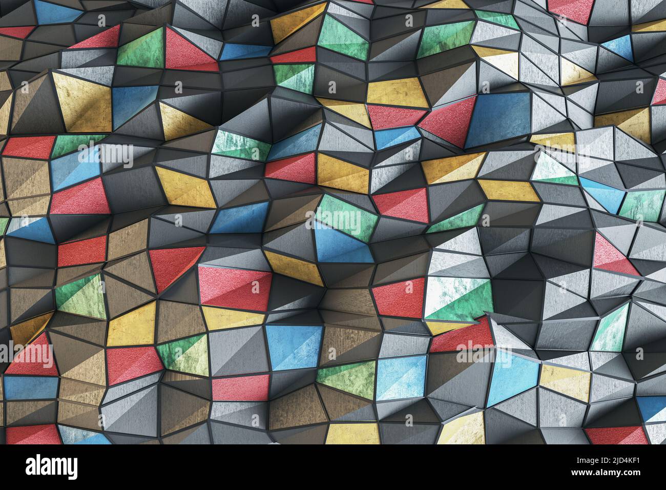 Contemporary art with abstract wallpaper: 3D mosaic consisting of many ...