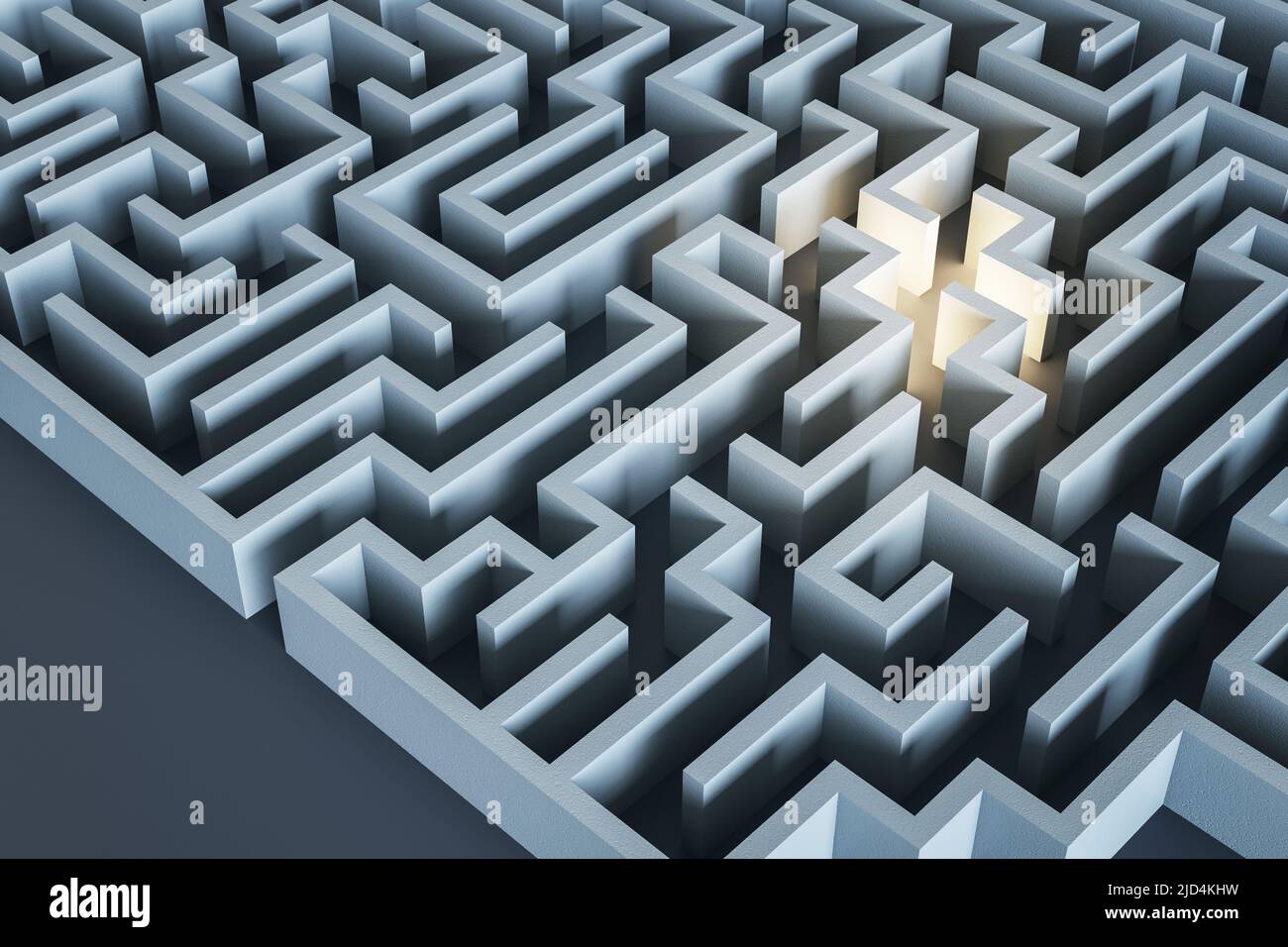 Find a right way and making decision concept with bright light spot in ...