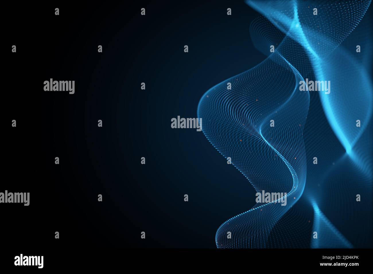 Blank dark wallpaper with copyspace for your text and blue digital wave ...