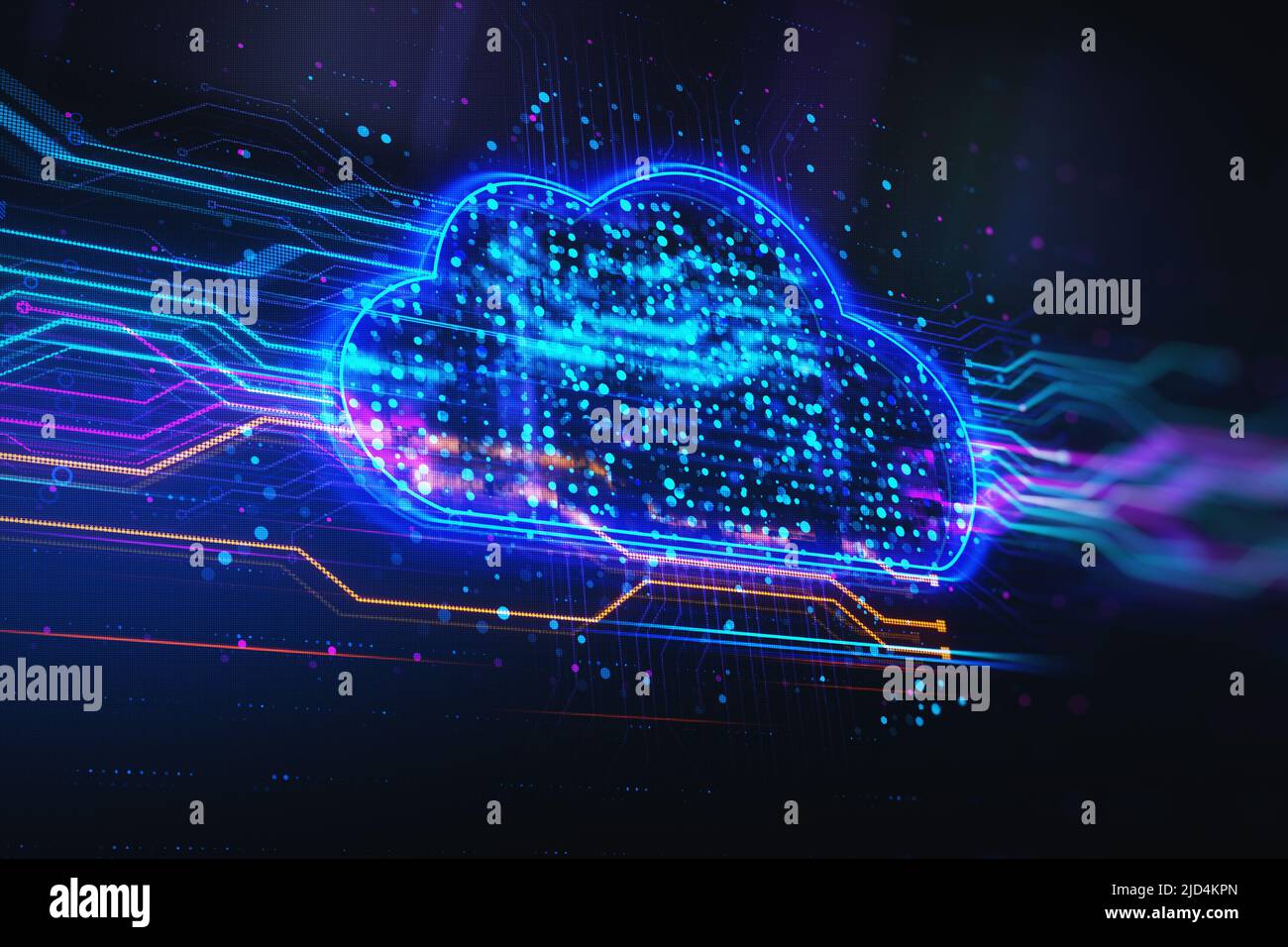 Data storage and cloud computing technology concept with digital blue ...
