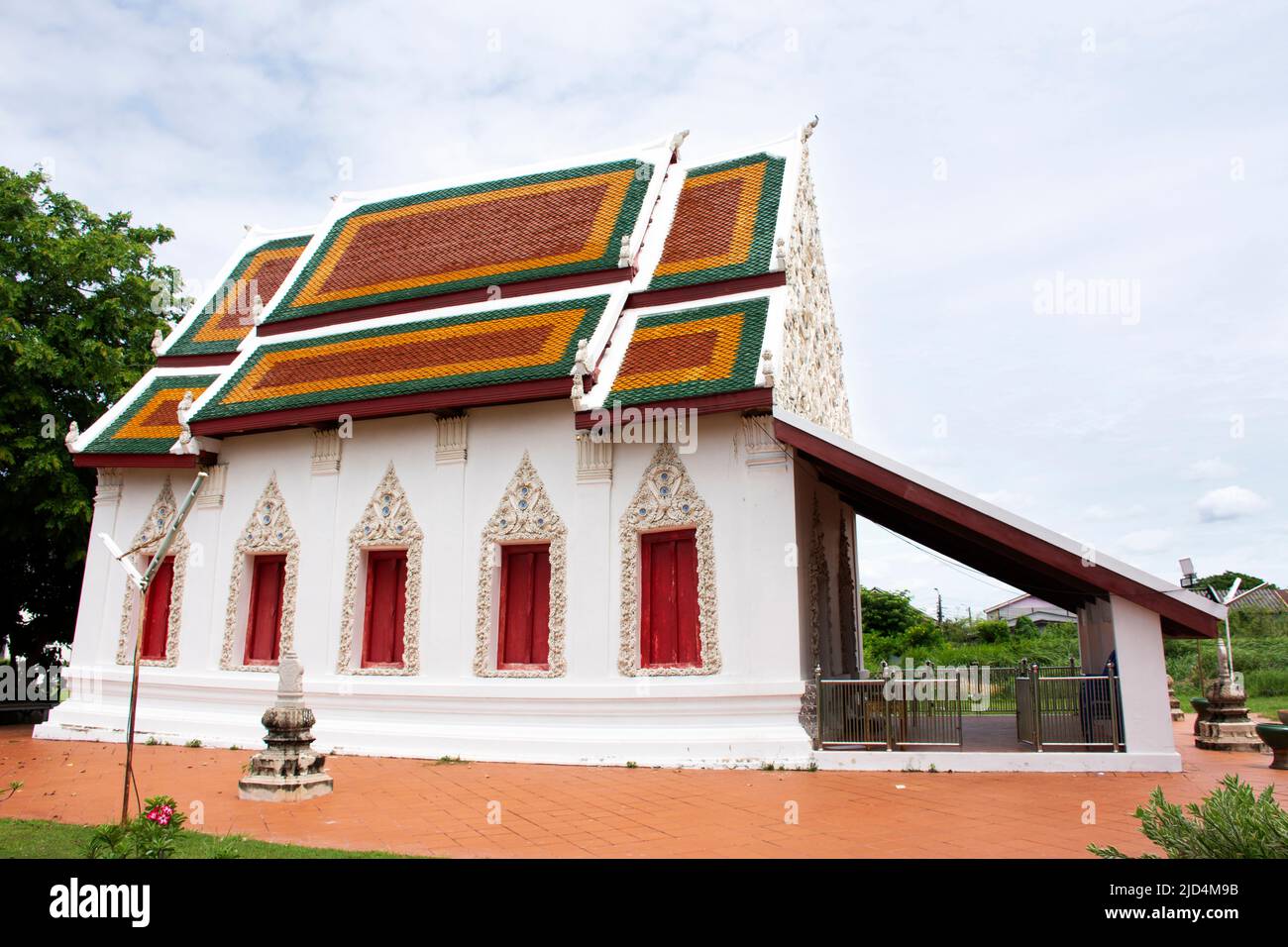 Ancient architecture antique building ubosot church of Wat khien or ...