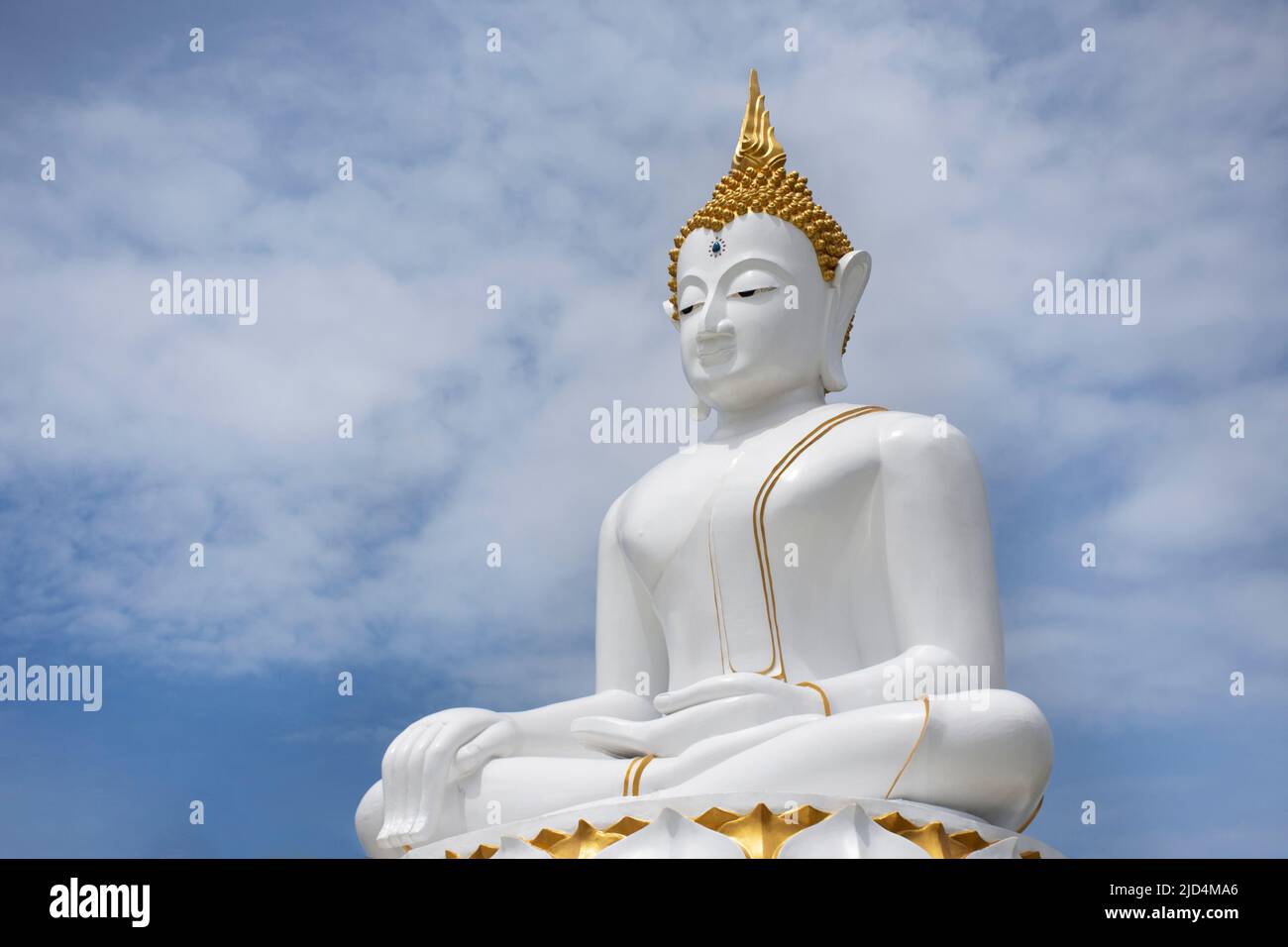 Beautiful white ancient buddha statue for thai people and foreign ...