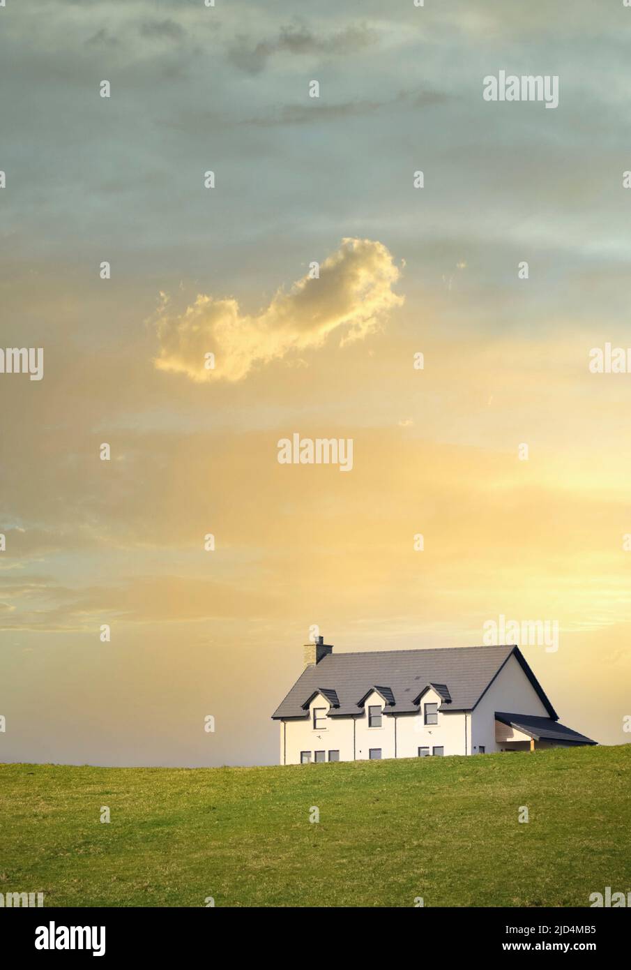 Single house alone in countryside for peaceful living and mindfulness ...