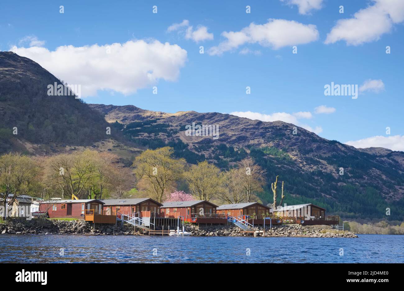Ardlui hamlet village and caravan holiday park at Loch Lomond Stock ...