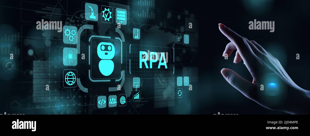 RPA Robotic process automation innovation technology concept on virtual ...