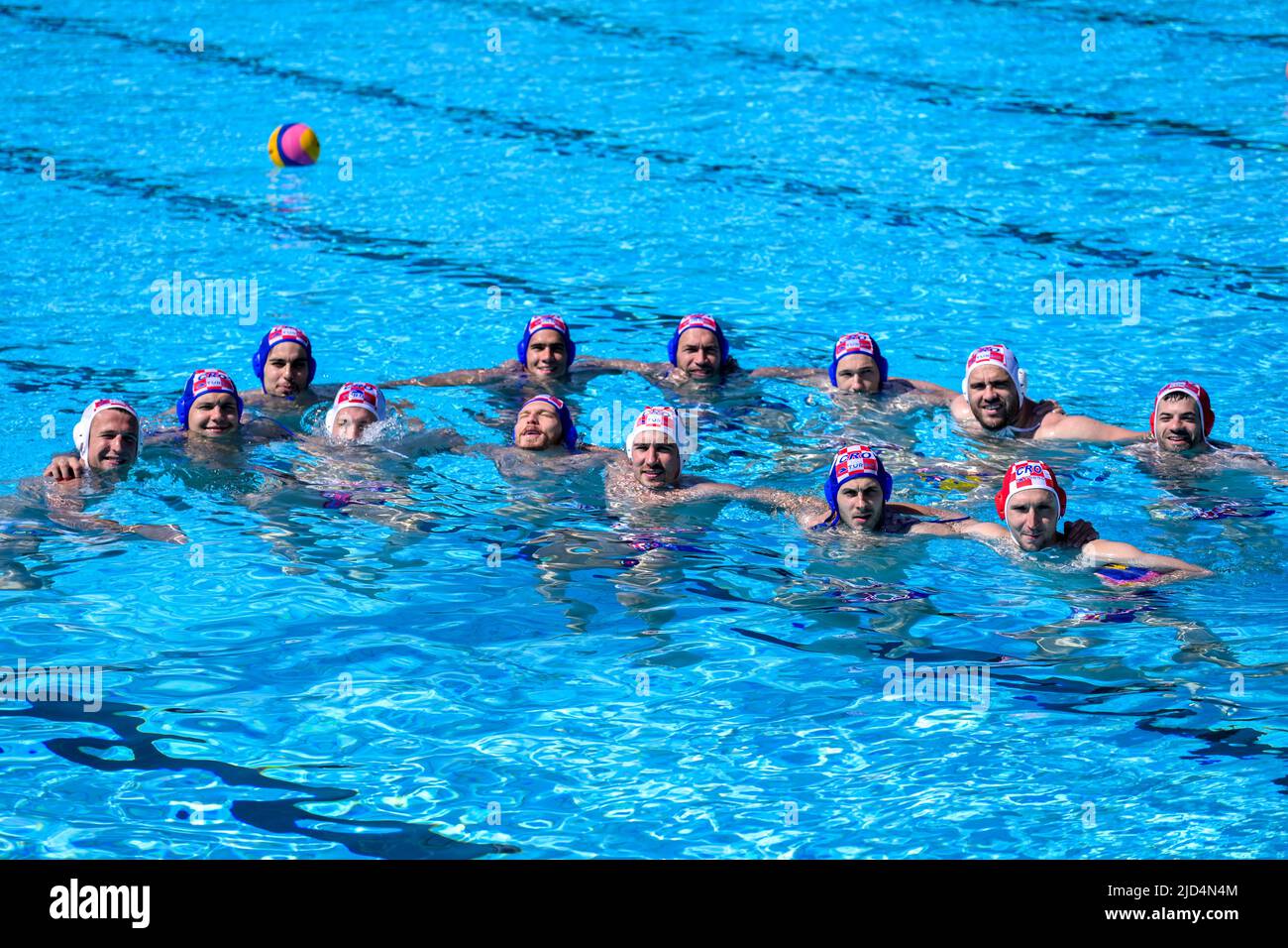 Croatian Water Polo team during last training on Mladost pool before ...