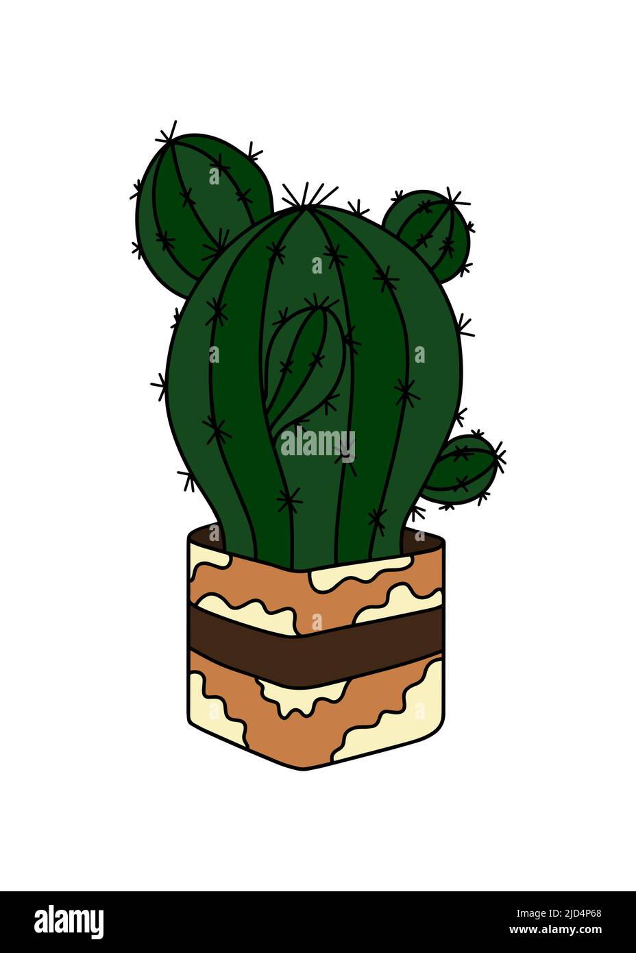 Vector flowerpot icon. Home Indoor Plants. Houseplants in Pots. Doodle ...