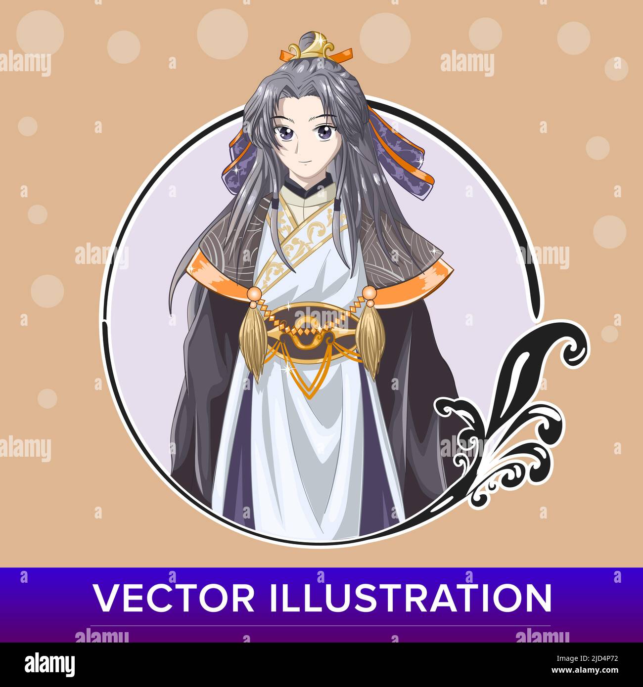 Japan emperor ancient illustration Stock Vector Images - Alamy