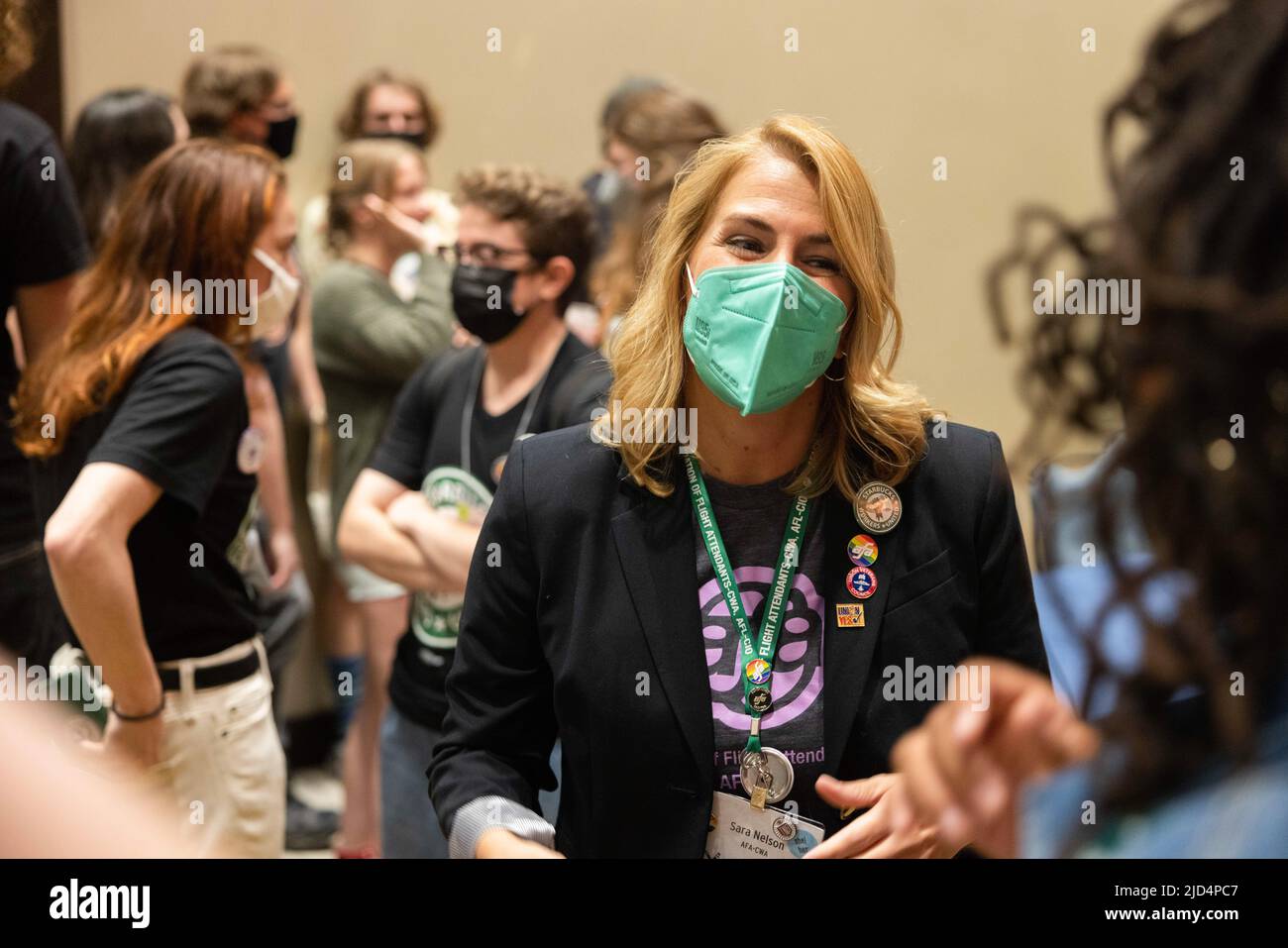 Labor leader Sara Nelson who is an the international president of the ...