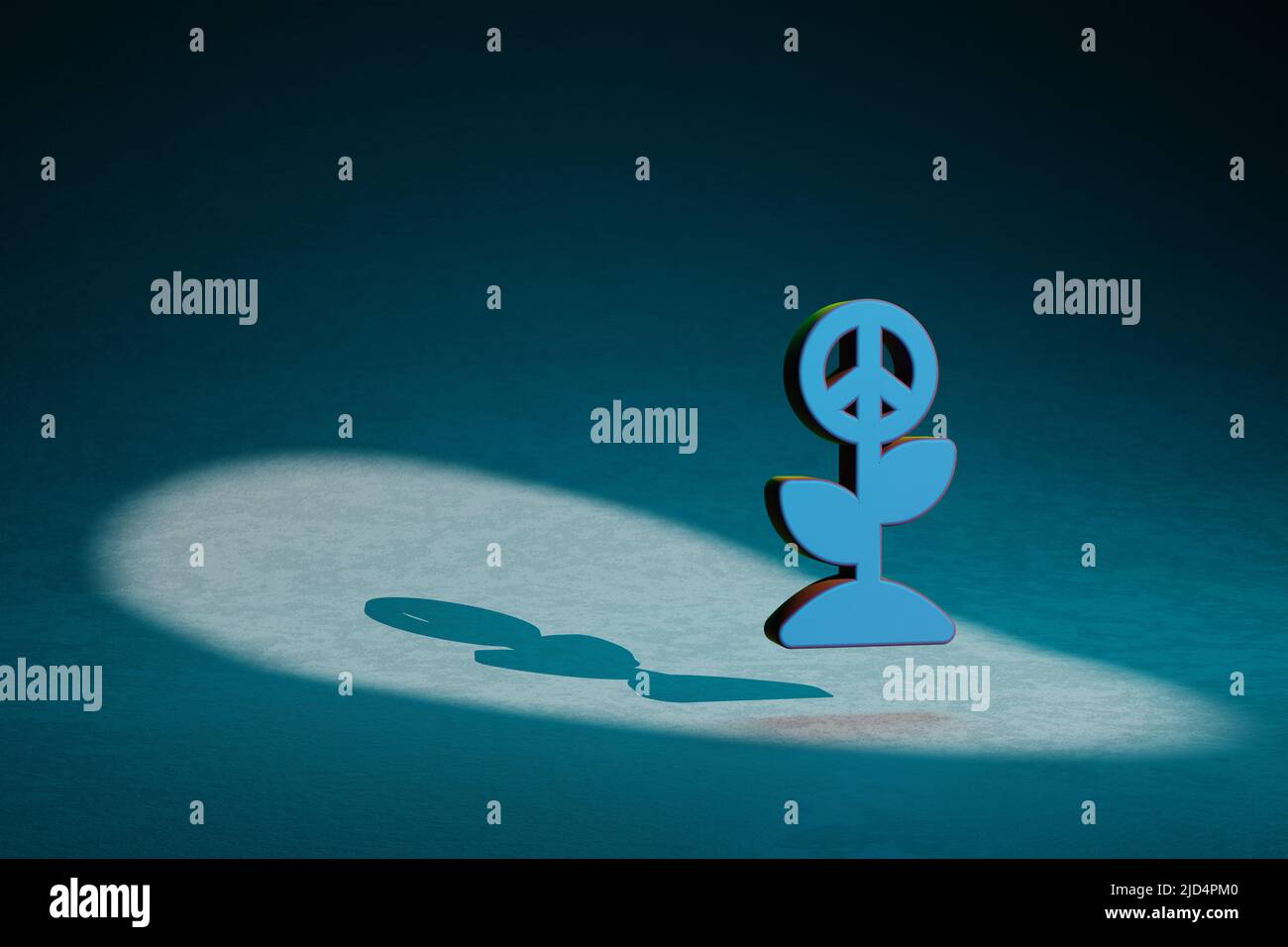 Beautiful abstract illustrations Peace grows symbol icon on a dark blue ...