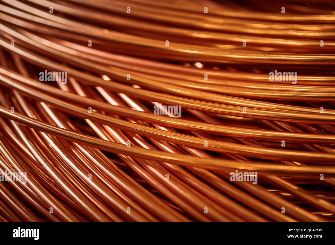 Shiny winded copper cable in warehouse of production plant Stock Photo ...