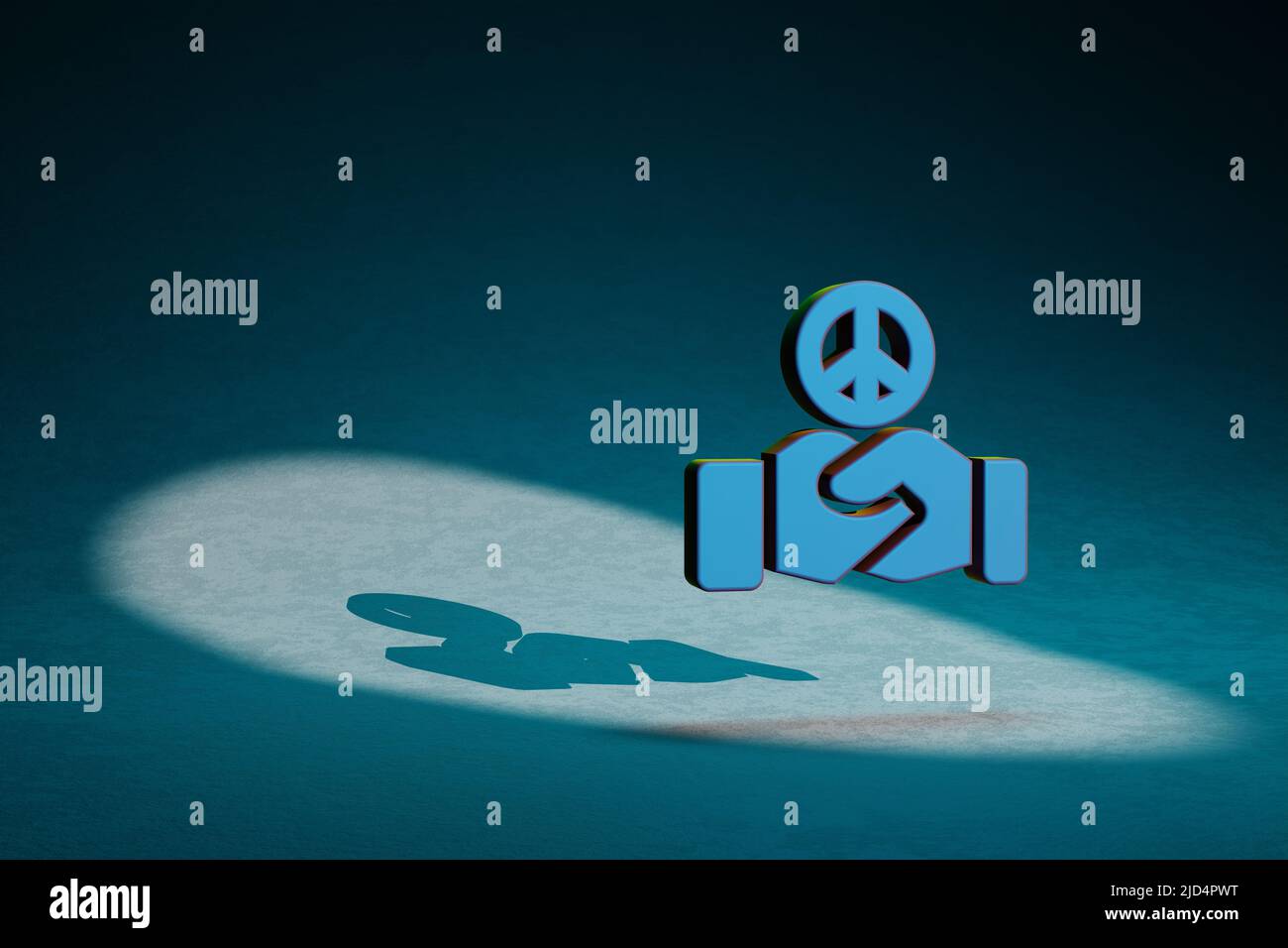 Beautiful abstract illustrations Peace Handshake symbol icon on a dark ...