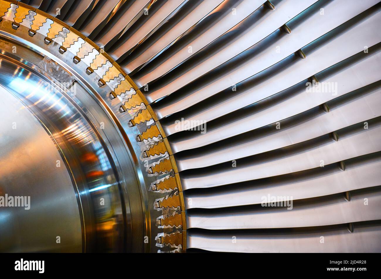 Rotor with blades of powerful steam turbine in workshop Stock Photo - Alamy
