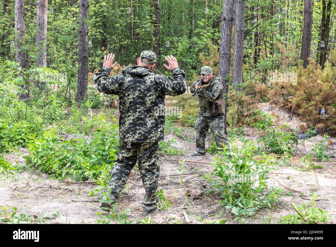 Detention of a mock enemy. Combat training of the Bucha Territorial ...