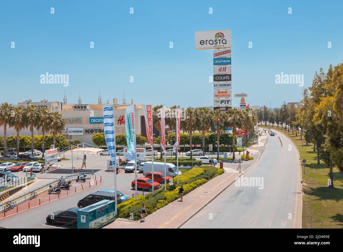 16 May 2022, Antalya, Turkiye: Road at the popular Erasta Shopping Mall ...