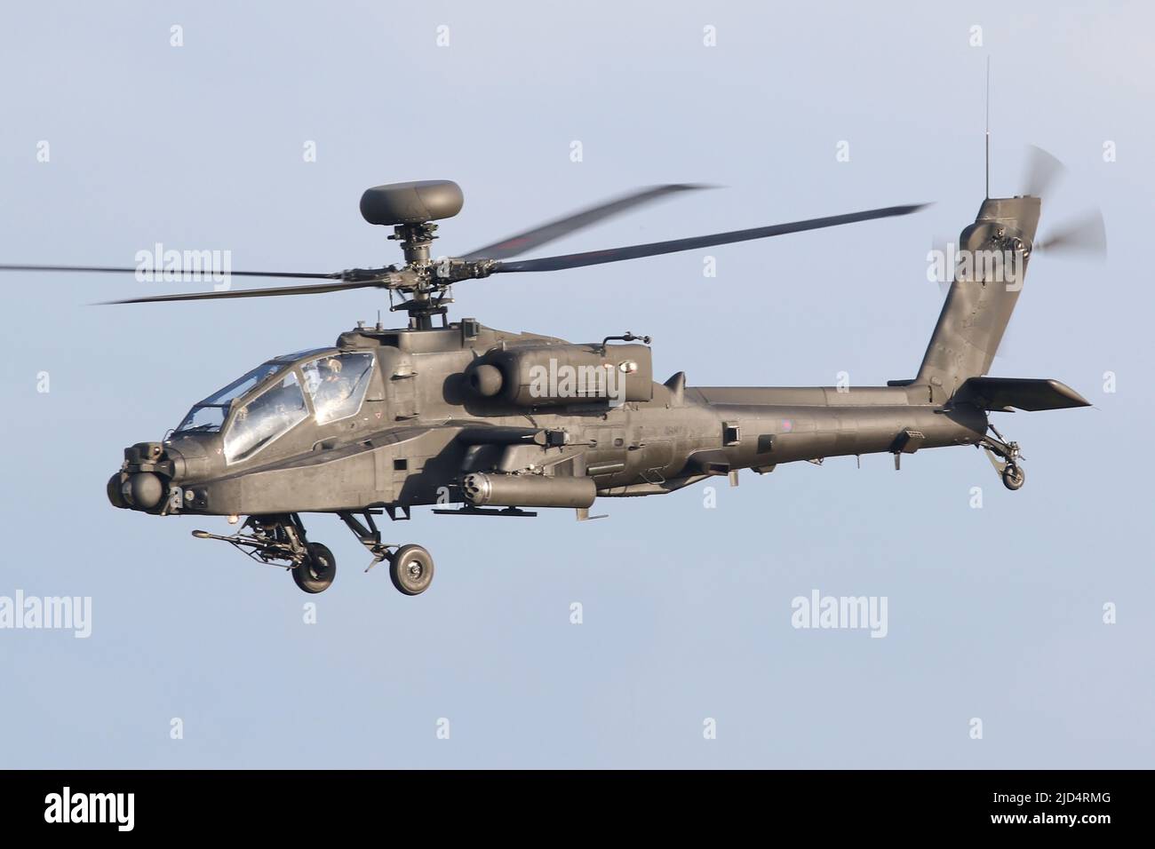 Army Air Corps Apache AH1 over Wattisham airfield during a evening ...