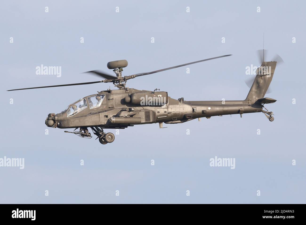 Army Air Corps Apache AH1 over Wattisham airfield during a evening ...