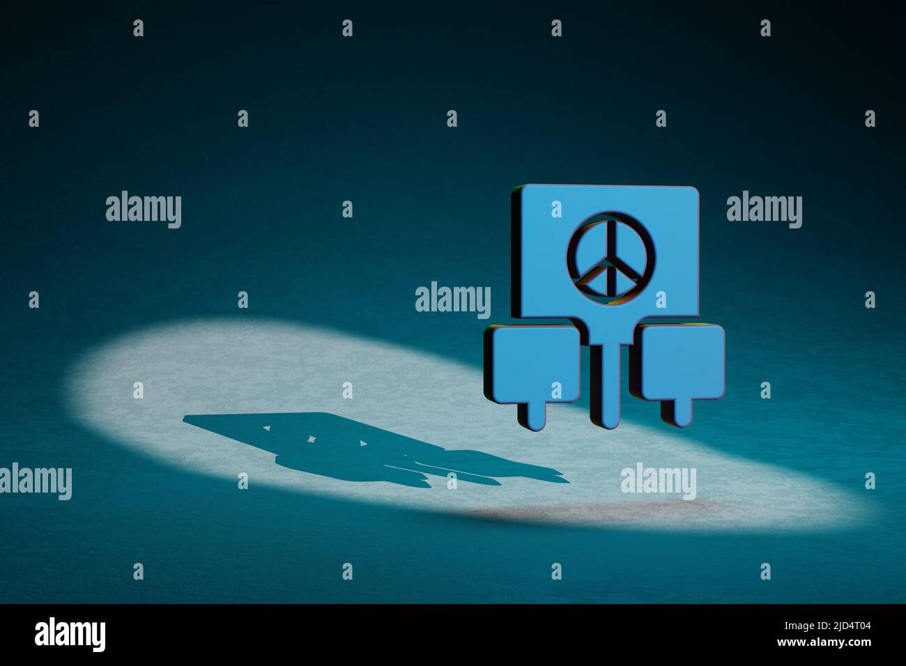 Beautiful abstract illustrations Peace meeting symbol icon on a dark ...