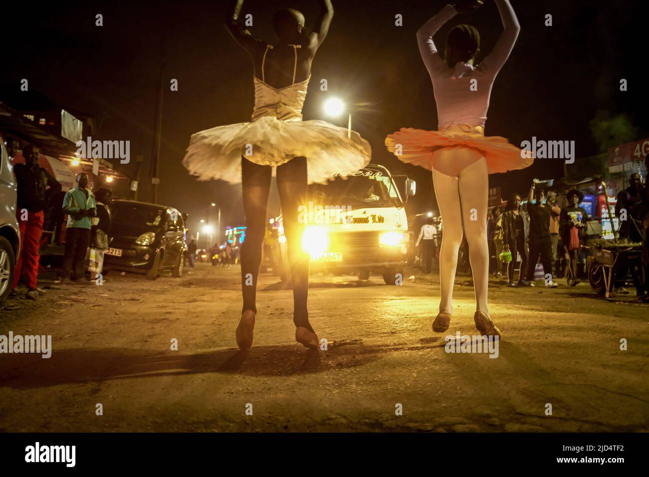 Young ballerinas from Kibera Slums Nichole Atieno (L) and Pheny Anyango ...