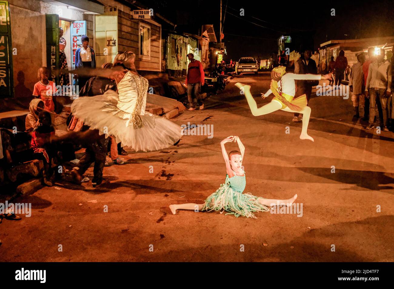 Young ballerinas from Kibera Slums show off their skills during a ...