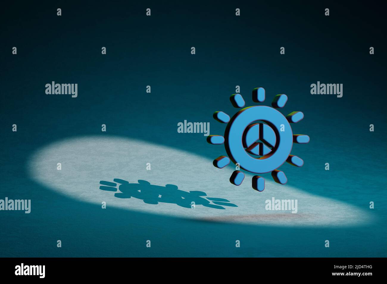 Beautiful abstract illustrations Peace Sun symbol icon on a dark blue ...