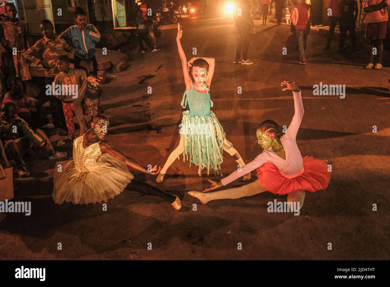 Young ballerinas from Kibera Slums show off their skills during a ...