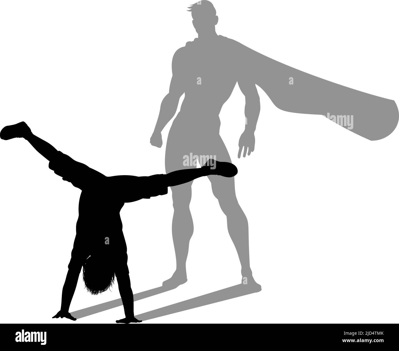 Superhero Child Kid With Super Hero Shadow Stock Vector Image & Art - Alamy