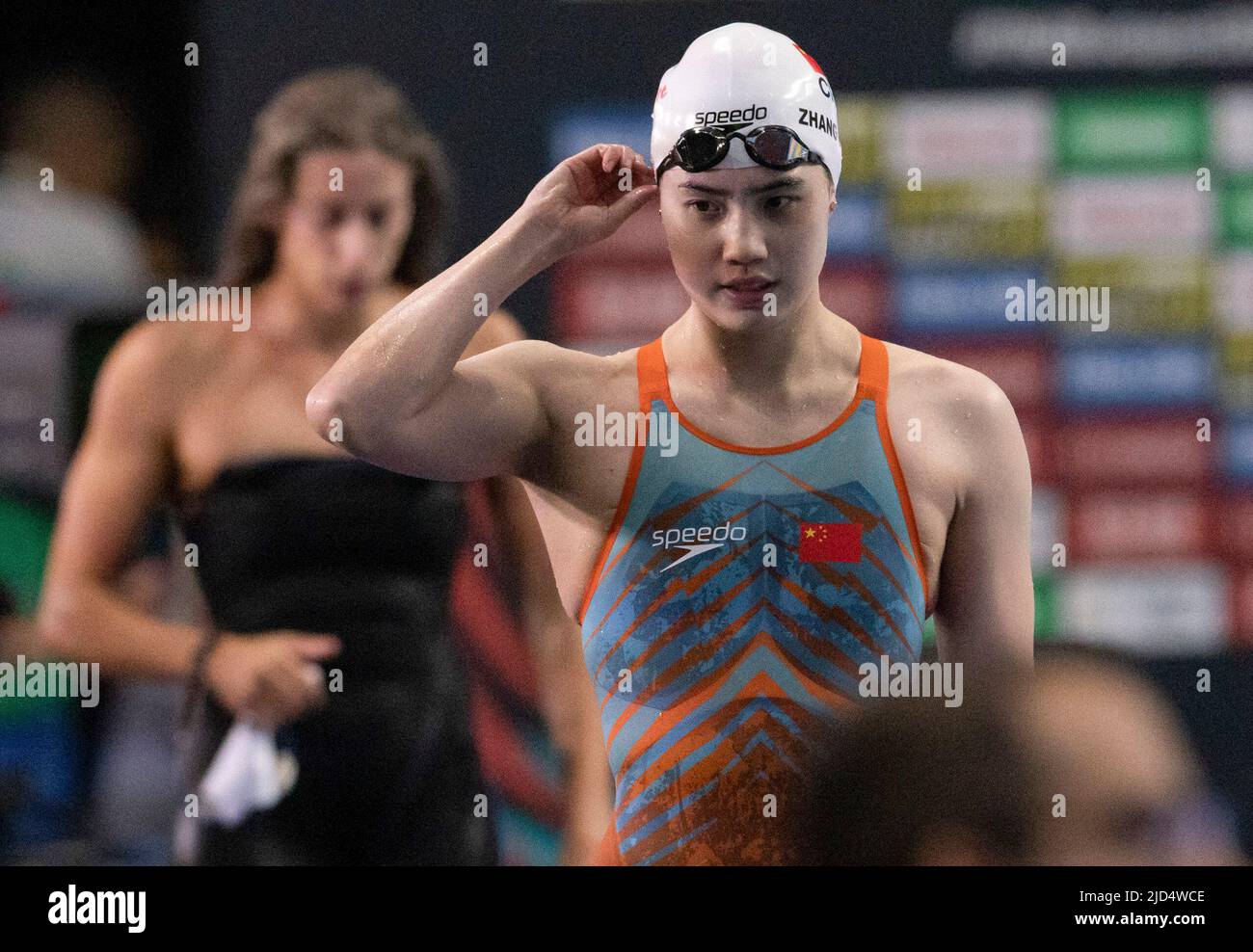 Budapest. 18th June, 2022. Zhang Yufei of China is seen after the women ...