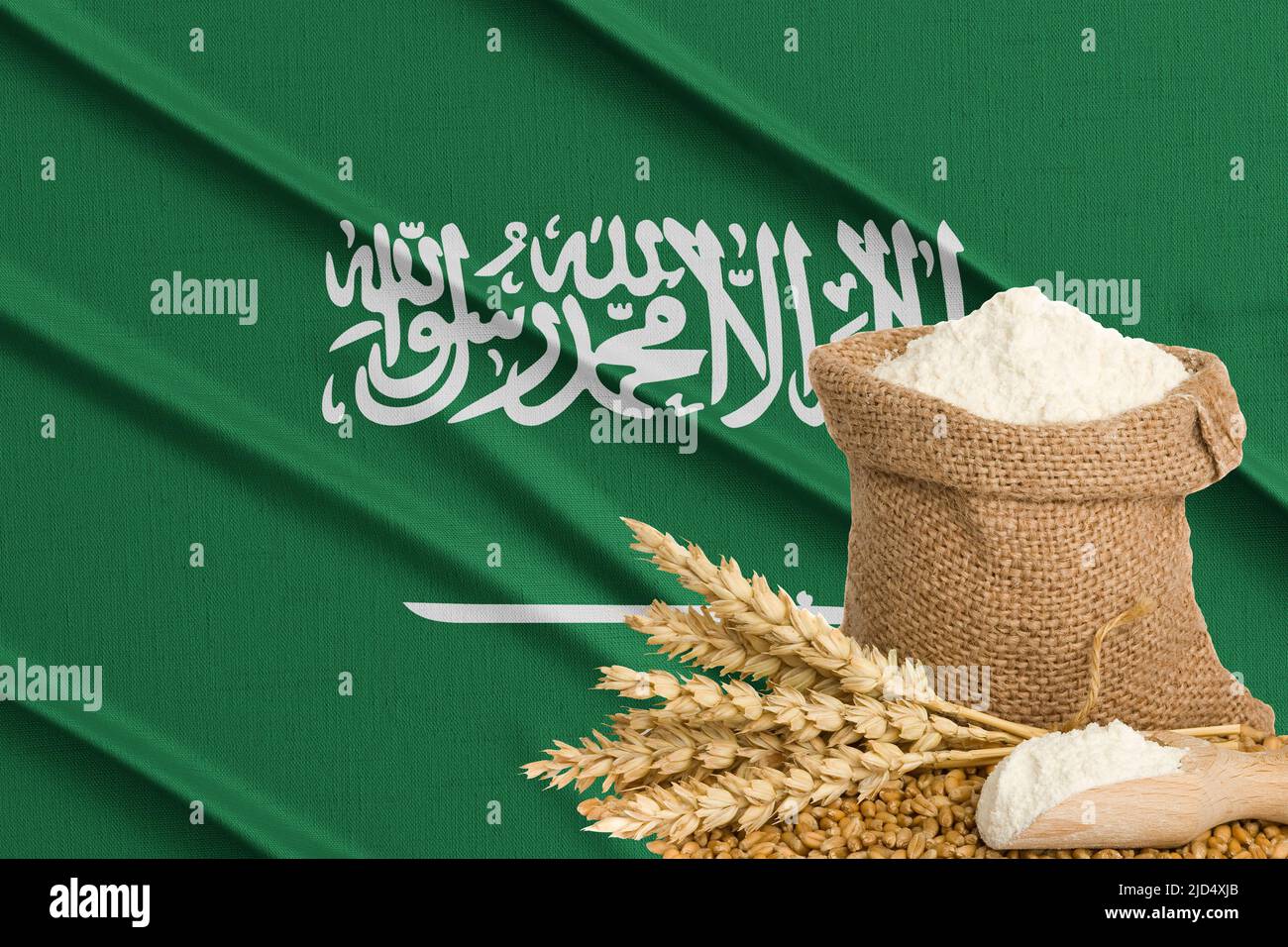 Saudi Arabia grain crisis, Concept global hunger crisis, On background ...