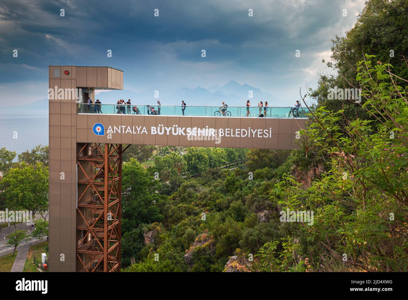 19 May 2022, Antalya, Turkey: Lift Elevator at the observation point to ...